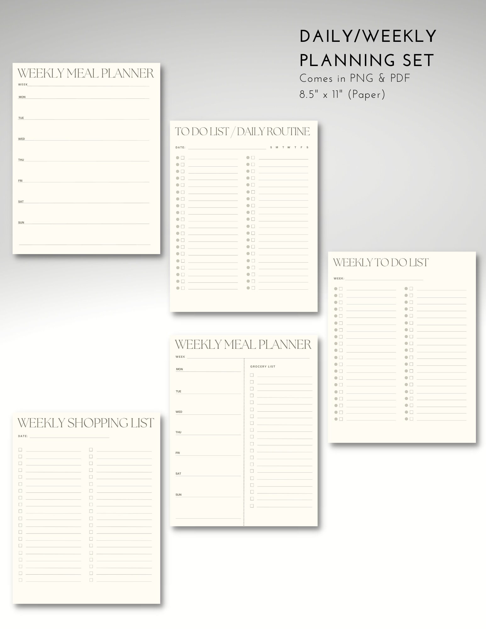 Printable Weekly/daily Planning Set, 2024 Monthly Calendar, Printable ...