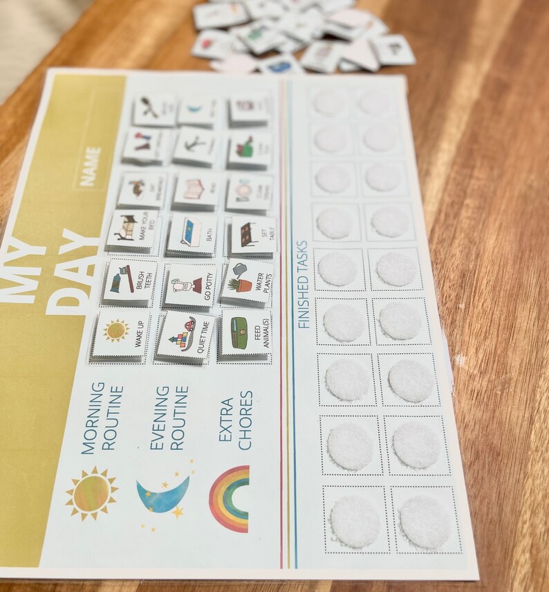 Kids Chore Chart: Visual Daily Routine, Responsibilities (printable) - Etsy
