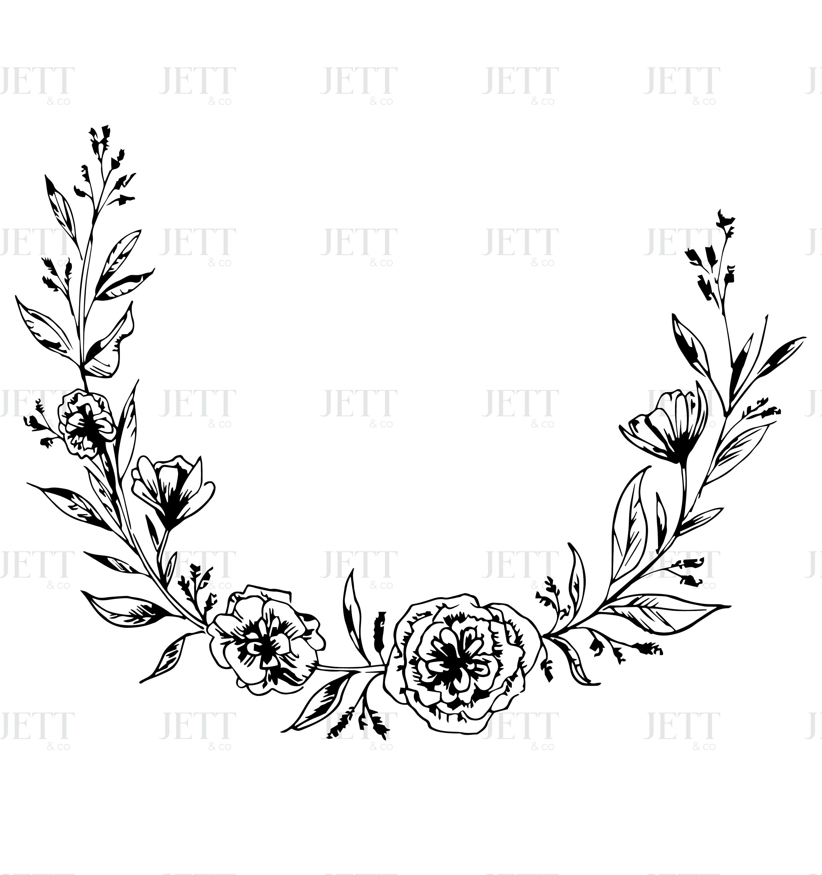 Delicate Floral Greenery Border PNG & SVG, Clipart, Hand Drawn ...