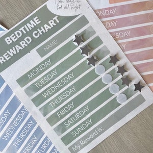 Bedtime Reward Chart, Kids, Reward Chart, Printable Reward Chart, Kids ...
