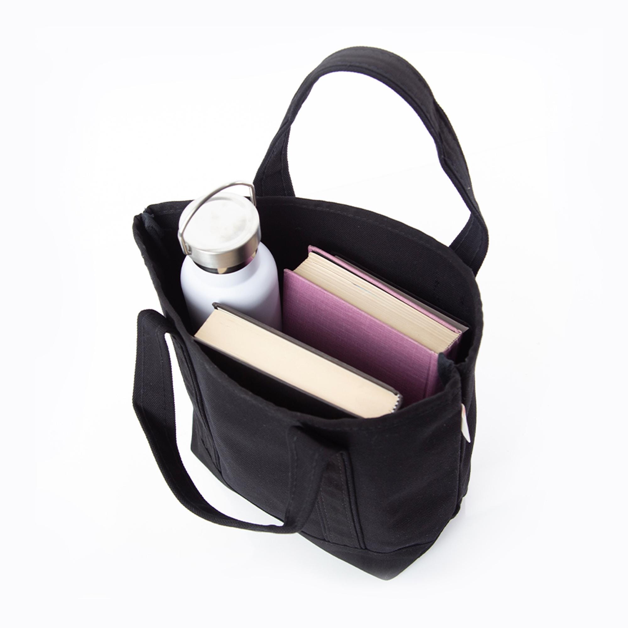 CB Station Open Top Small Tote, Solid Black, Can Be Monogrammed, Canvas ...
