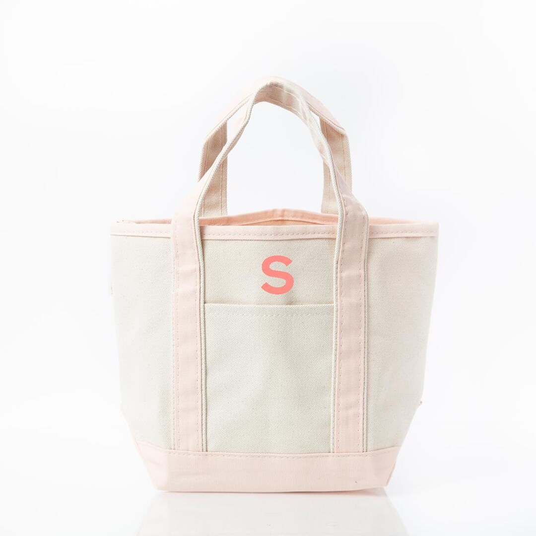 CB Station Open Top Small Tote, Powder Pink Trim, Can Be Monogrammed ...