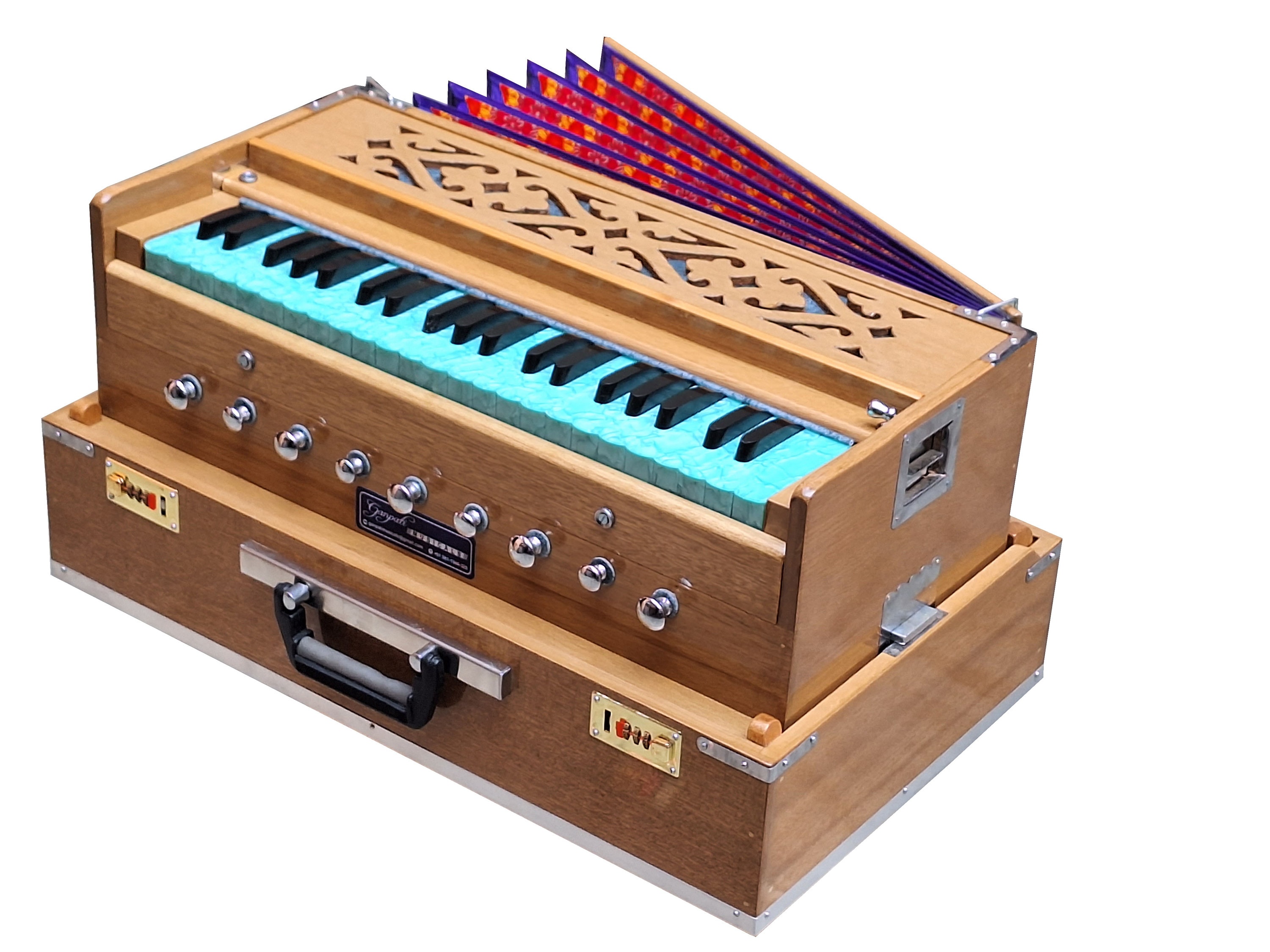 Harmonium Folding, 3.5 Octave, 9 Stops, Double Reeds, 7 Fold Bellow ...