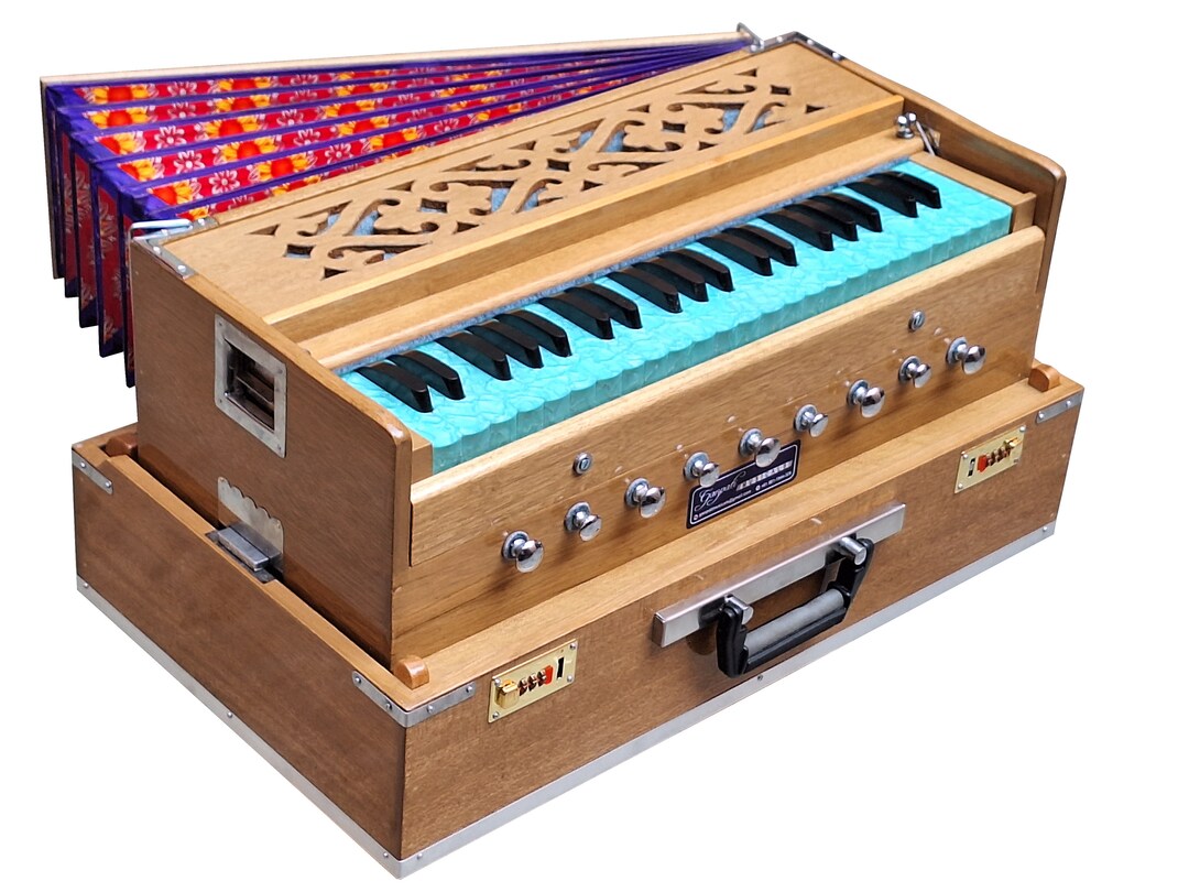 Harmonium Folding, 3.5 Octave, 9 Stops, Double Reeds, 7 Fold Bellow ...