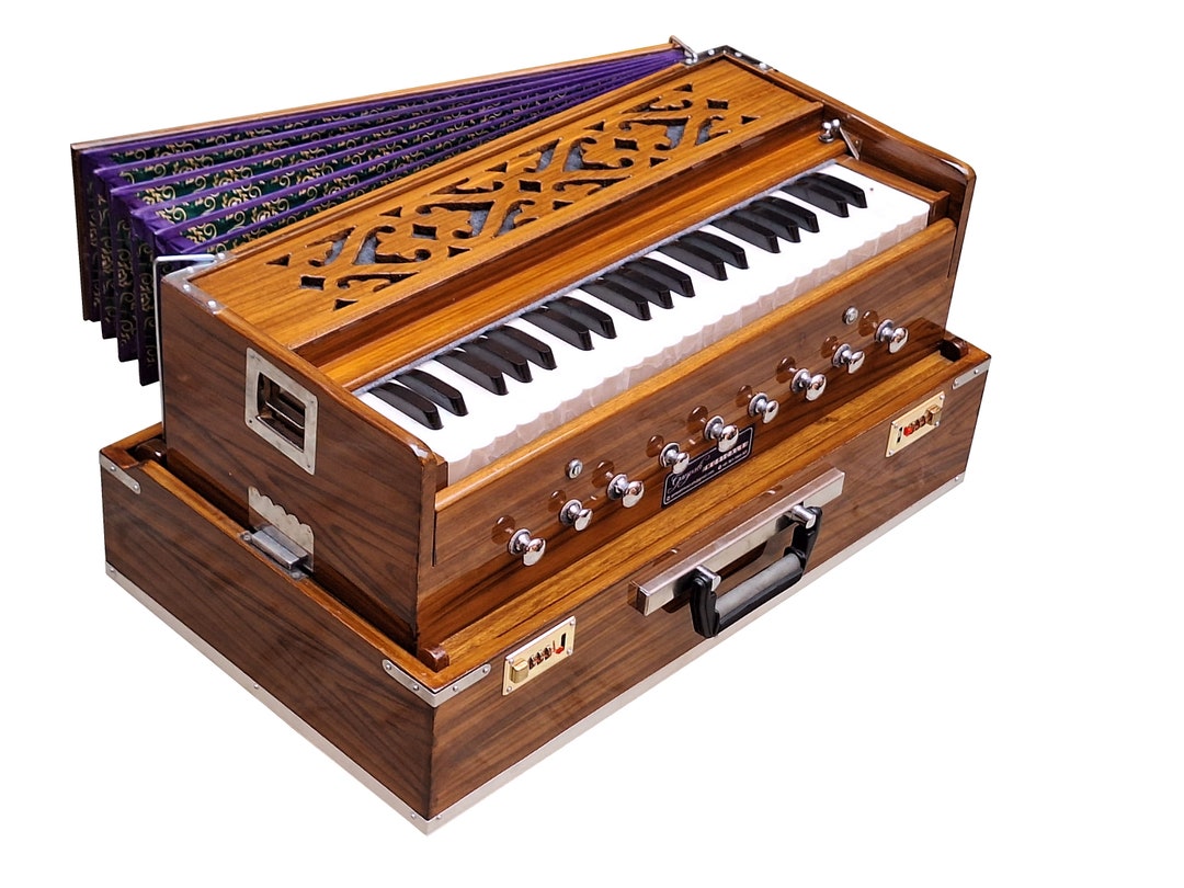 Harmonium Folding, 3.5 Octaves, 9 Stops , Double Reeds, 7 Fold Bellow ...