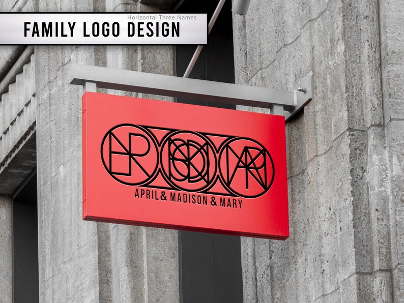 Family Logo Design Tattoo Logo Design Three Names Logo SVG - Etsy