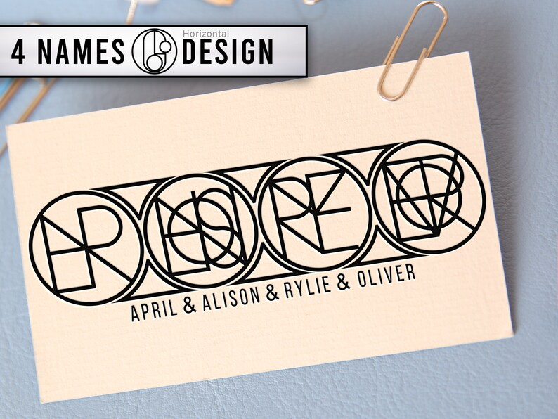 Four Names One Logo Design Tattoo Logo Design Name Logo SVG - Etsy