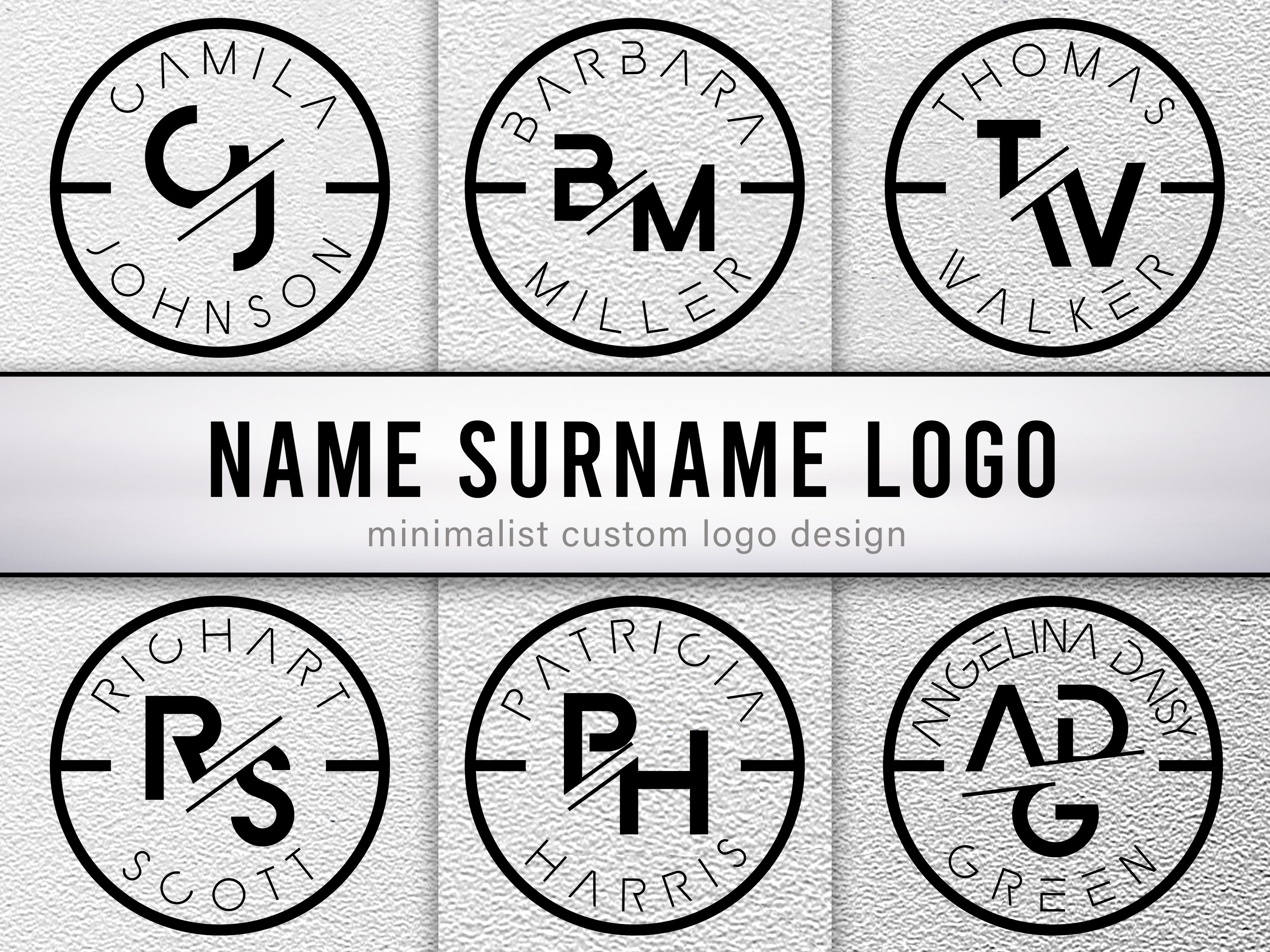 Custom Name Logo Design Name Surname Logo Minimalist Logo - Etsy