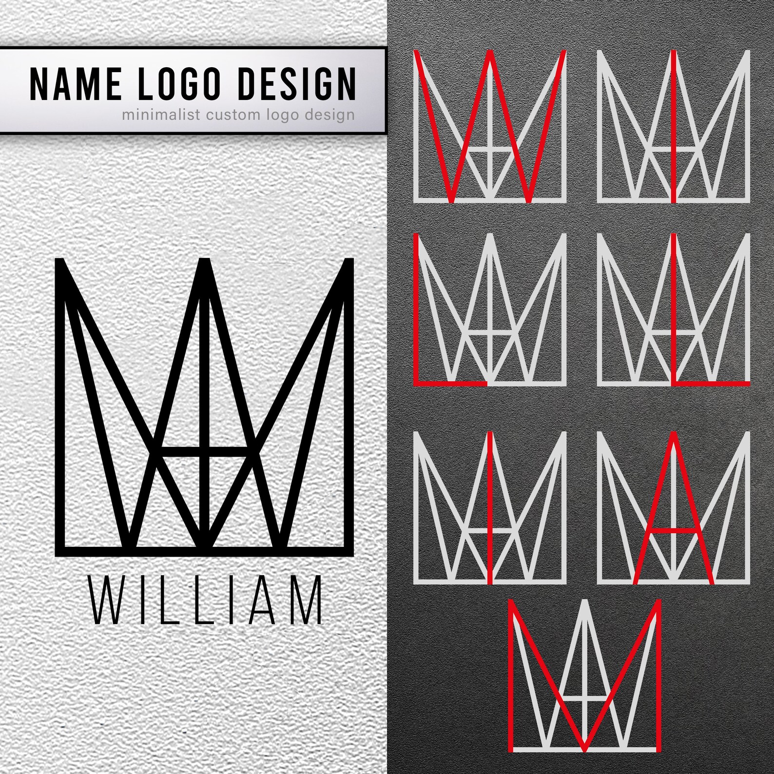 Custom Name Logo Design, Minimalist Logo, Name Logo SVG, Personalized ...