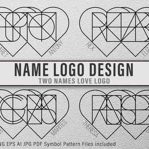 Two Names Logo Design, Love Logo, Tattoo Logo Design, Names Logo SVG ...