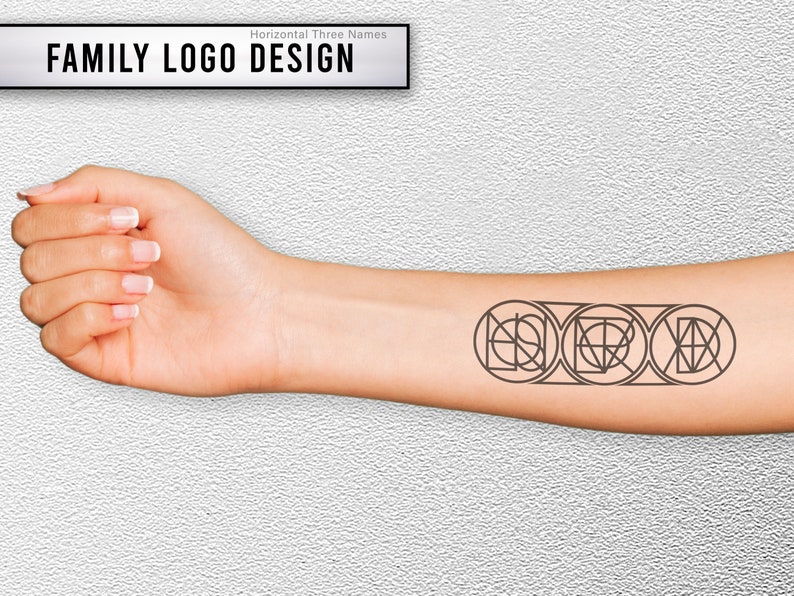 Family Logo Design Tattoo Logo Design Three Names Logo SVG - Etsy