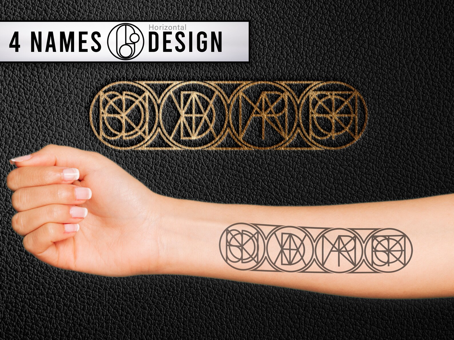 Four Names One Logo Design Tattoo Logo Design Name Logo SVG - Etsy