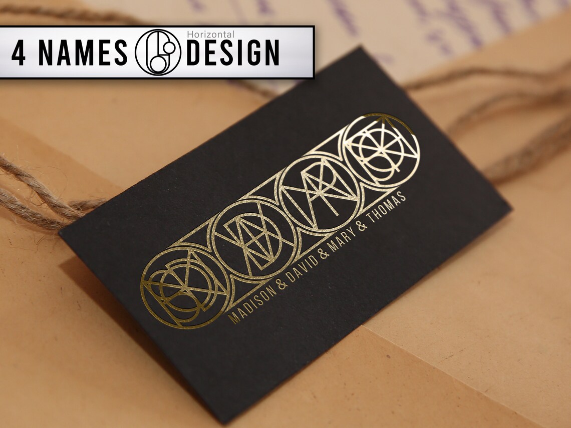 Four Names One Logo Design Tattoo Logo Design Name Logo SVG - Etsy