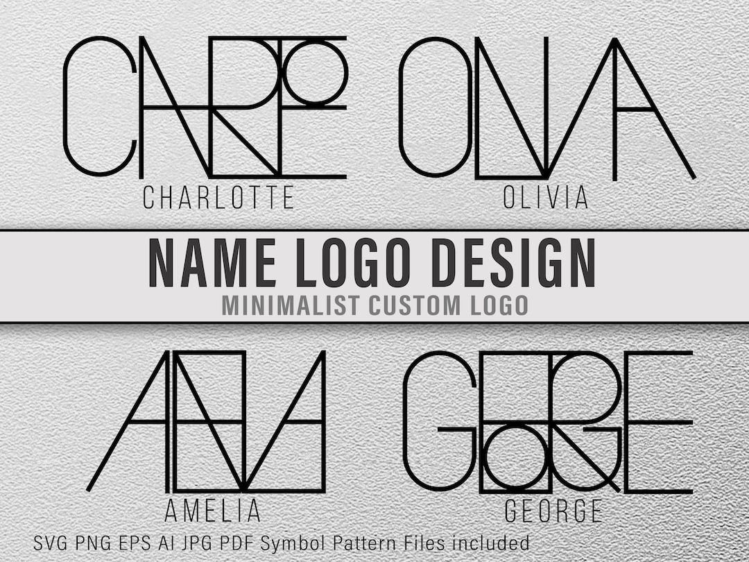 Custom Name Logo Design, Minimalist Logo, Name Logo SVG, Personalized ...