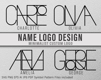 Custom Name Logo Design, Minimalist Logo, Name Logo SVG, Personalized ...