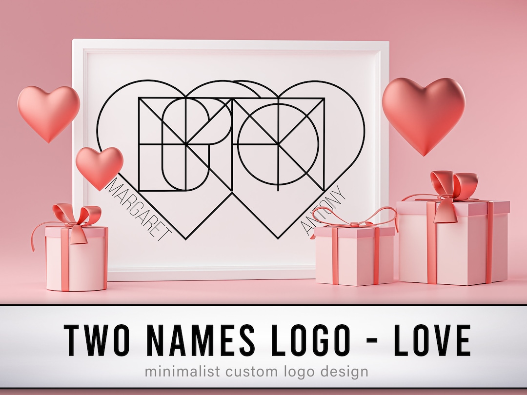 Two Names Logo Design Love Logo Tattoo Logo Design Names - Etsy