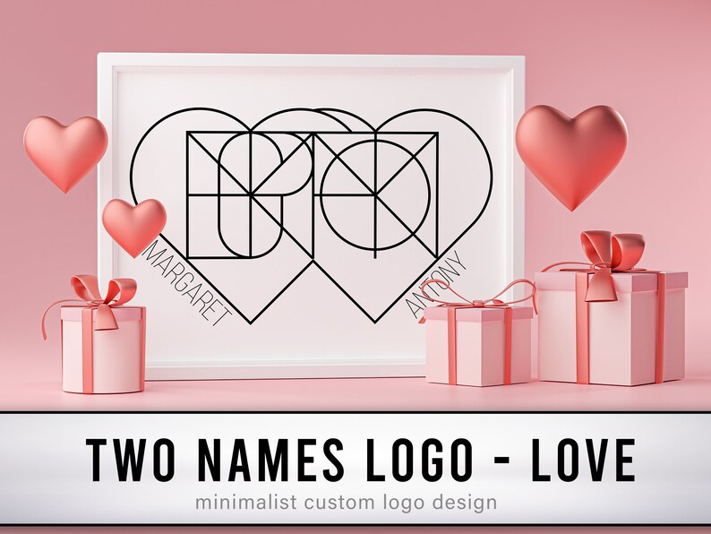 Two Names Logo Design Love Logo Tattoo Logo Design Names - Etsy