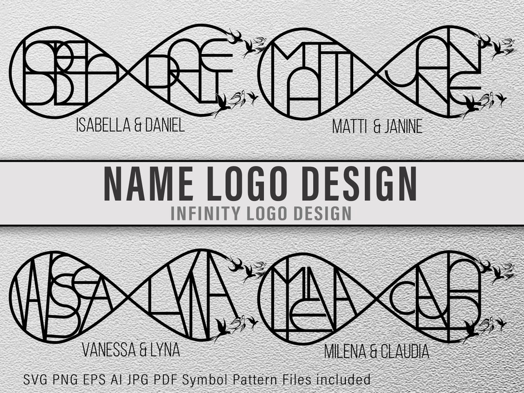 Custom Name Logo Design, Two Names Infinity Logo, Minimalist Logo, Name ...