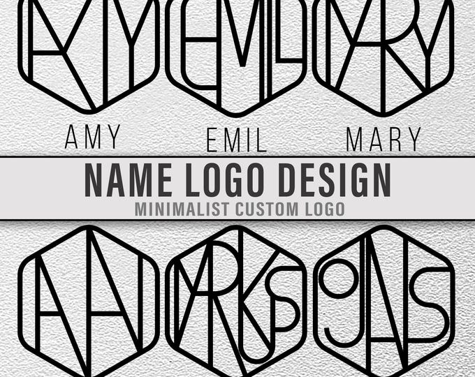 Custom Name Logo Design, Minimalist Logo, Name Logo SVG, Personalized ...