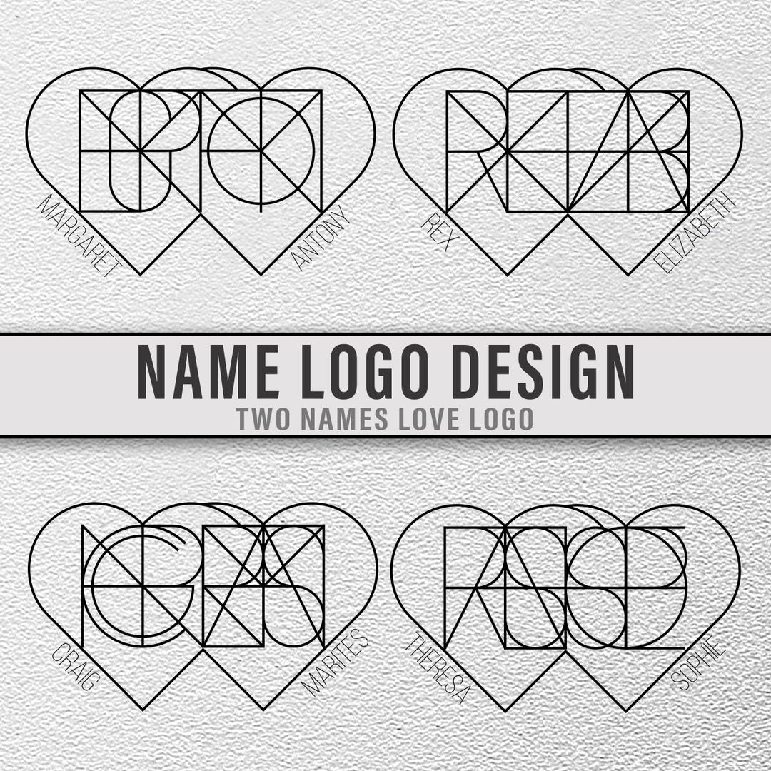 Two Names Logo Design, Love Logo, Tattoo Logo Design, Names Logo SVG ...