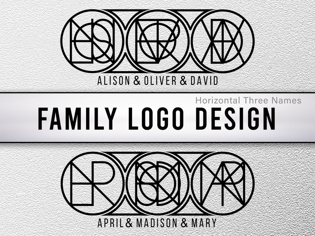 Family Logo Design Tattoo Logo Design Three Names Logo SVG - Etsy