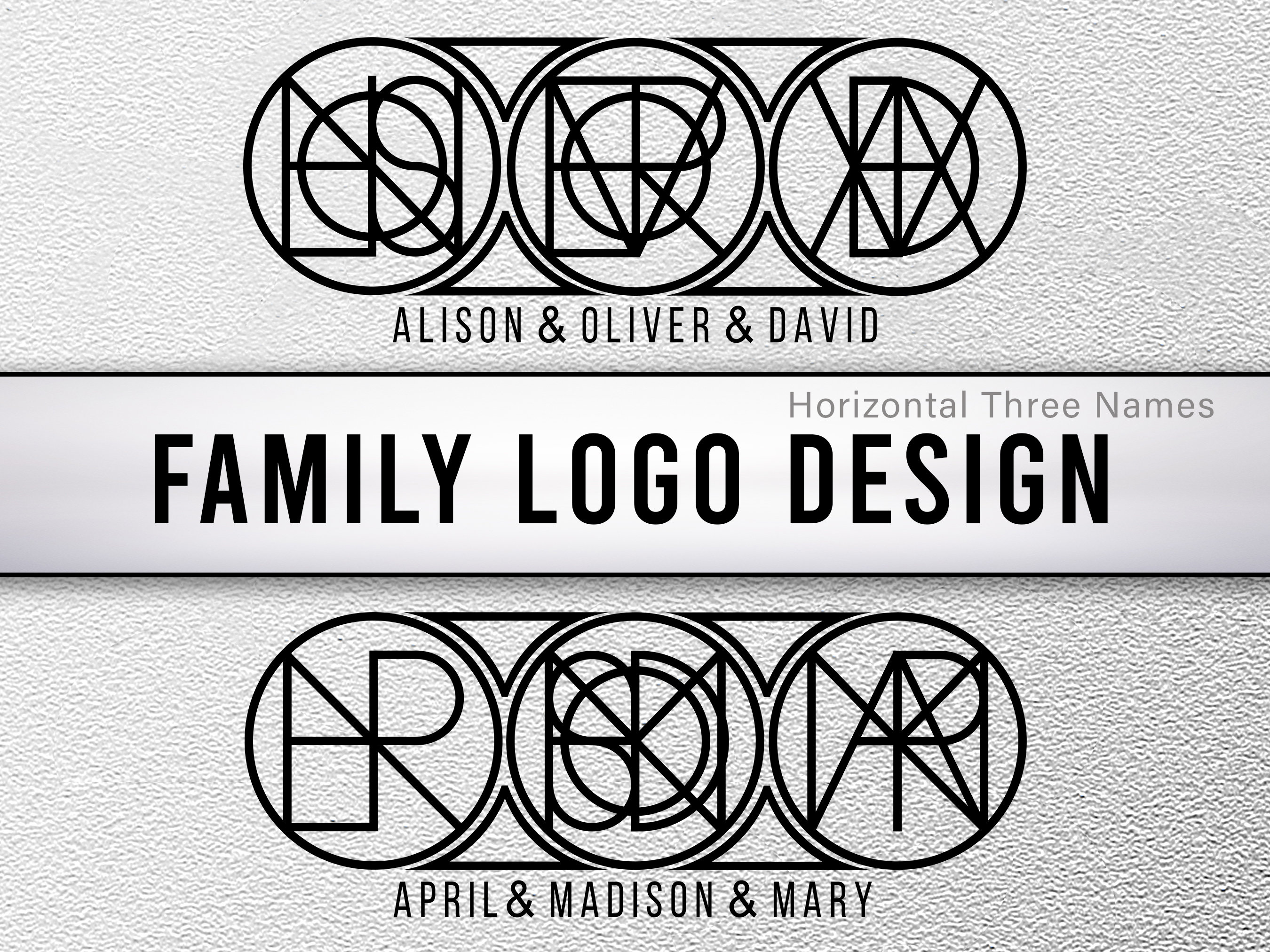 Family Logo Design Tattoo Logo Design Three Names Logo SVG - Etsy Canada