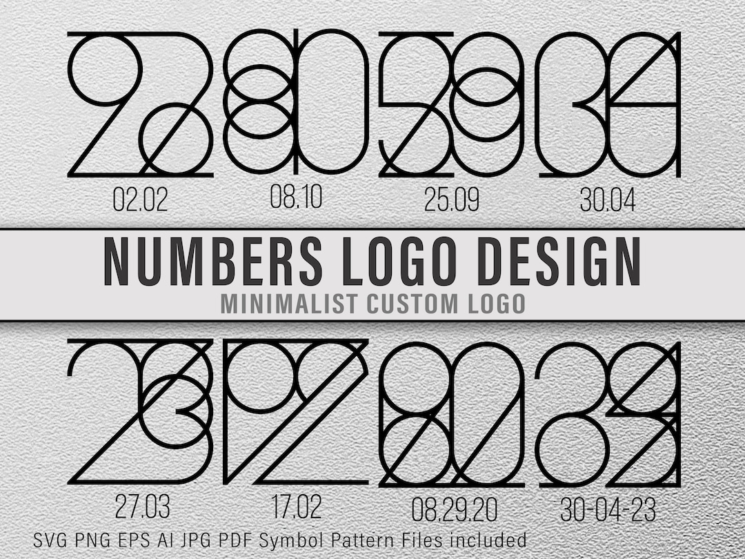 Custom Numer Logo Design, Minimalist Logo, Number Logo SVG ...