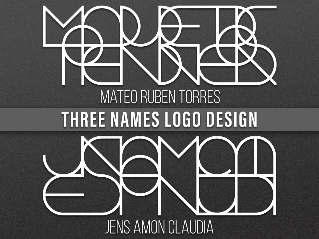 Custom Name Logo Design, Three Names Logo, Minimalist Logo, Name Logo ...