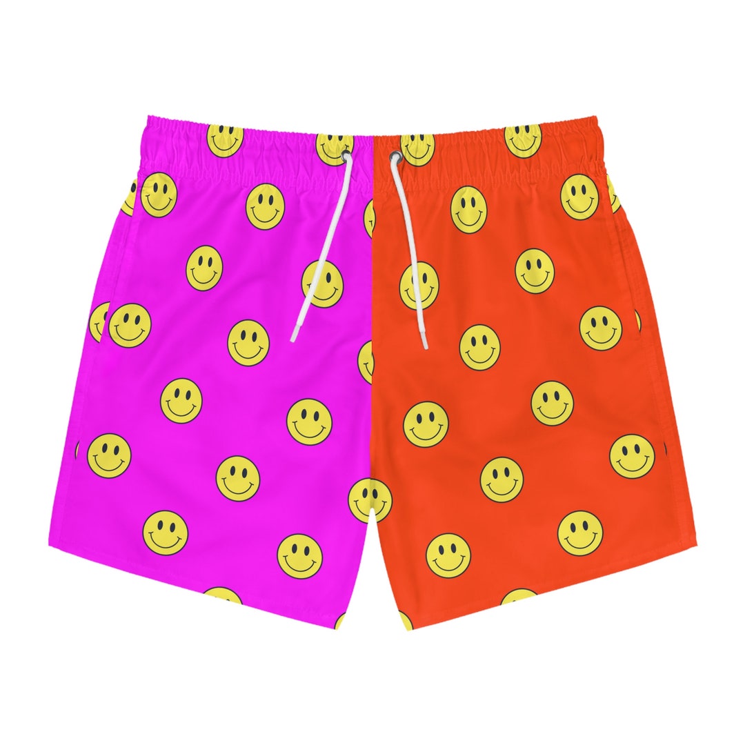 Happy Smiley Face Swim Trunks - Etsy