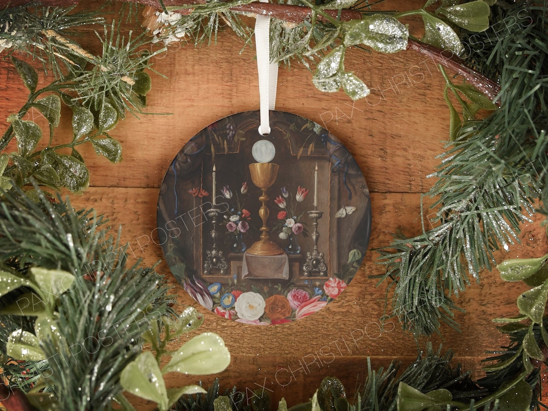 Holy Eucharist Ornament - First Communion Gift - Catholic Ceramic ...