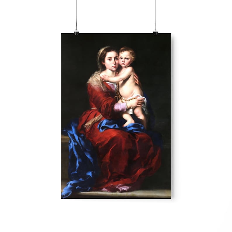 Our Lady of the Rosary MATTE POSTER Catholic Wall Decor in 11x14 AND ...