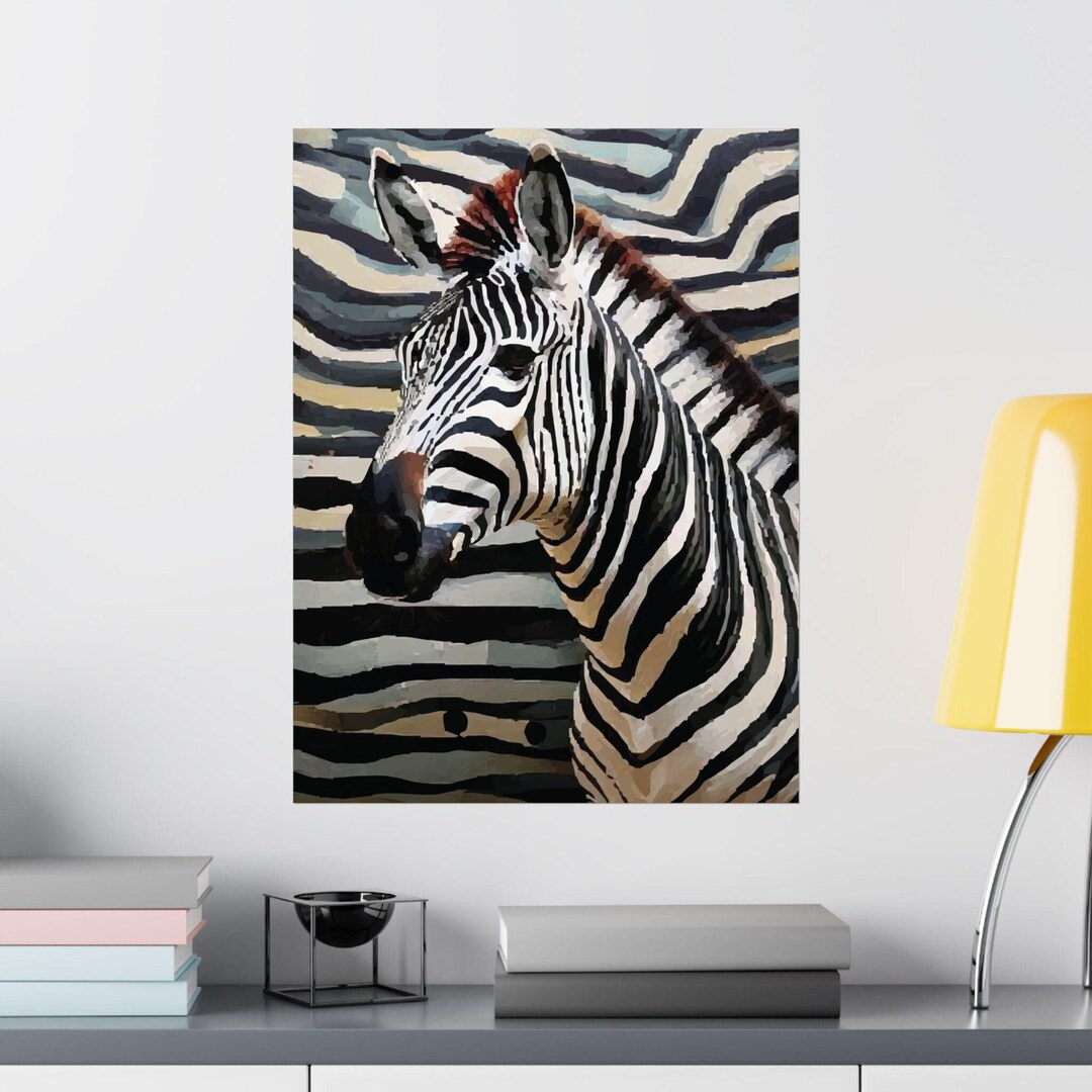 Zebra Optical Illusion Handmade Drawing Illustration Wall Art | Unique ...