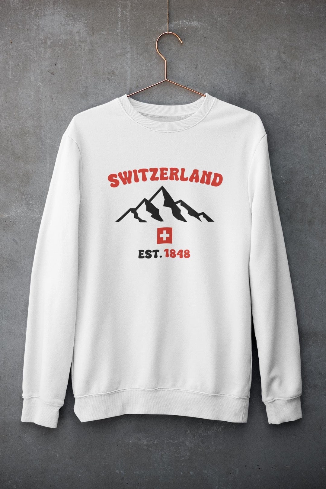 Switzerland Sweatshirt Swiss Flag Shirt Mountains Ski Snowy Country ...