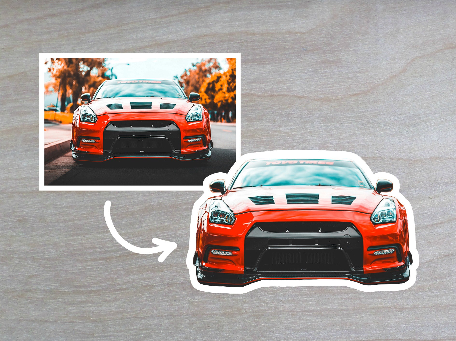 Custom Car Sticker | Car Portrait | Car Drawing | Personalized Sticker ...