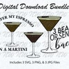 Espresso Martini Cut File Bundle Instant Digital Download Includes 3 ...