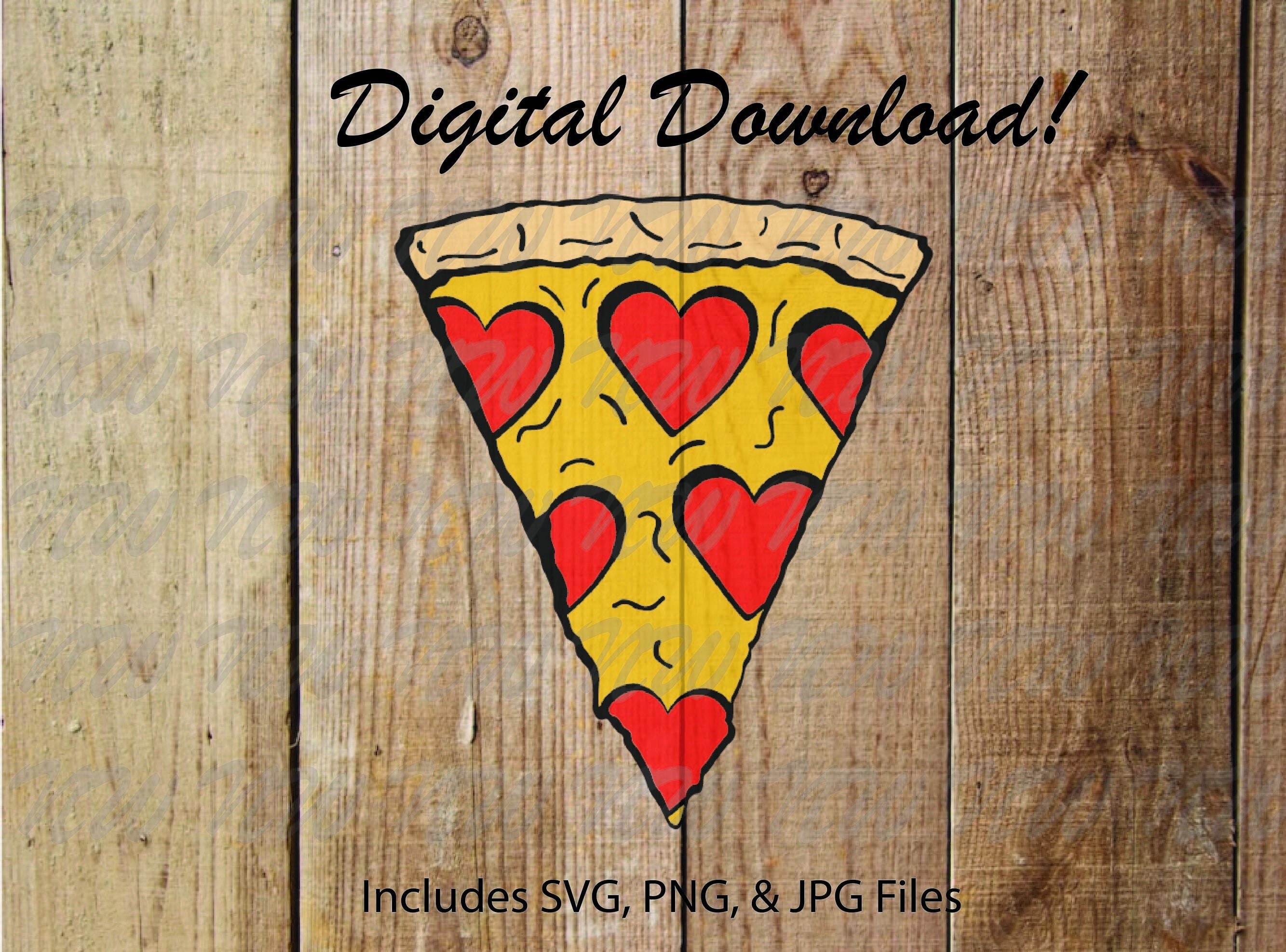 Valentine's Day Pizza - Heart Shaped Pepperoni Pizza - Digital Download ...