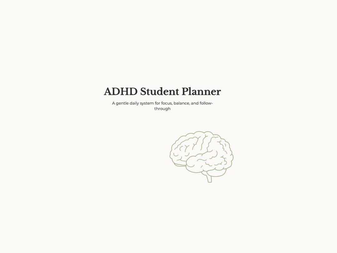 ADHD Student Daily Planner | Study, Self-care (printable PDF) - Etsy