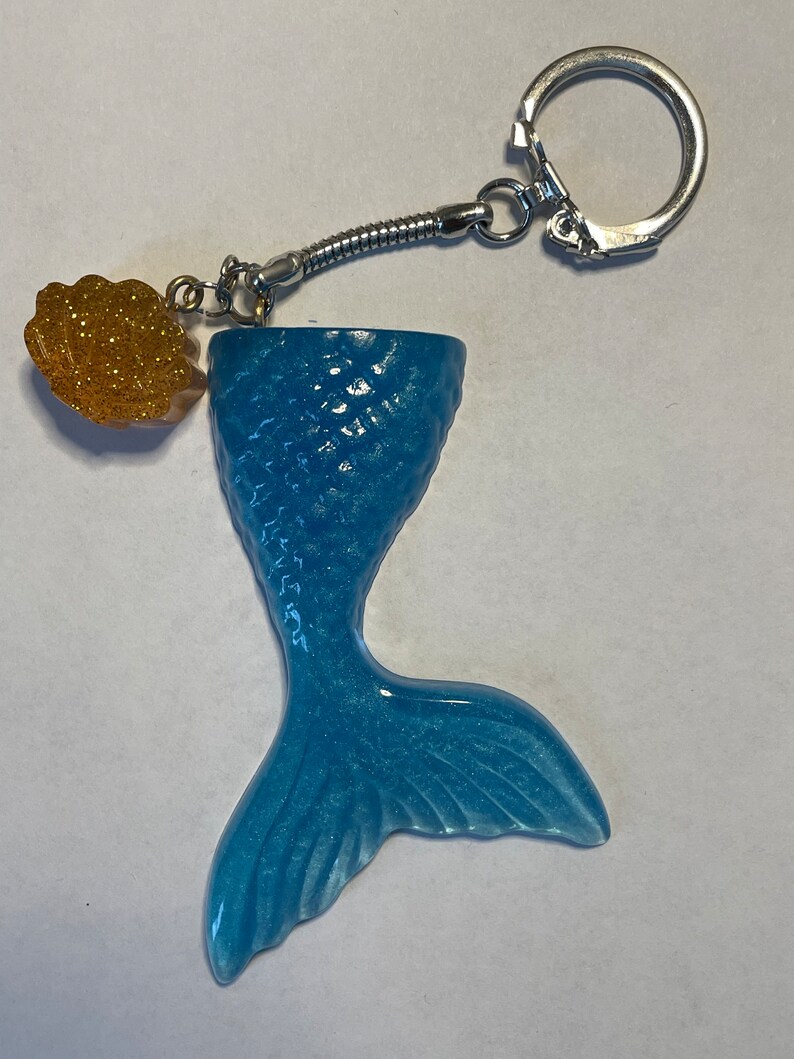 Mermaid Tail Keychain With Charm - Etsy