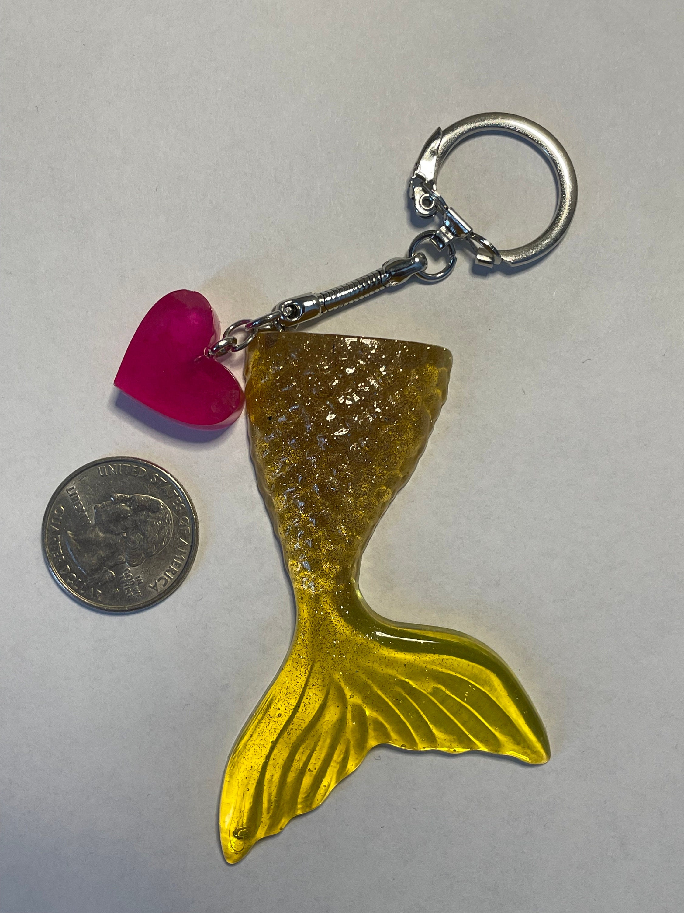 Mermaid Tail Keychain With Charm - Etsy