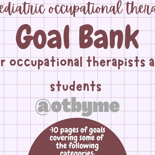 Pediatric Occupational Therapy Goal Bank - Etsy