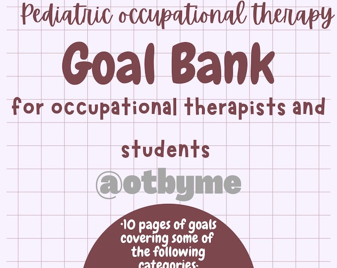 Pediatric Occupational Therapy Goal Bank - Etsy