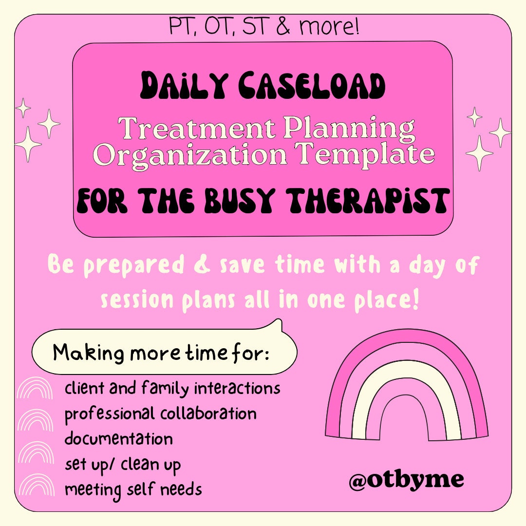Daily Occupational Therapy Treatment Planning Organization Template for ...