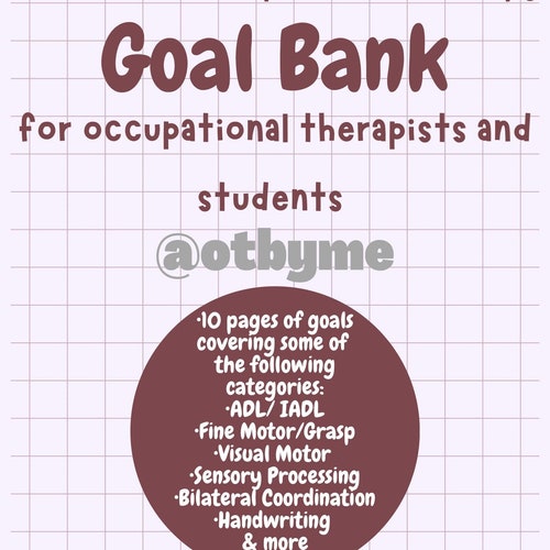 Pediatric Occupational Therapy Goal Bank - Etsy