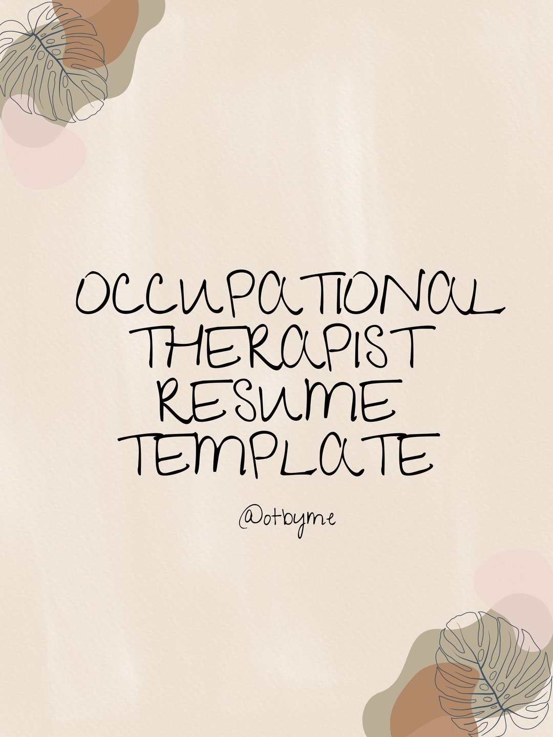 Occupational Therapy Sample Resume- Editable Template - Etsy