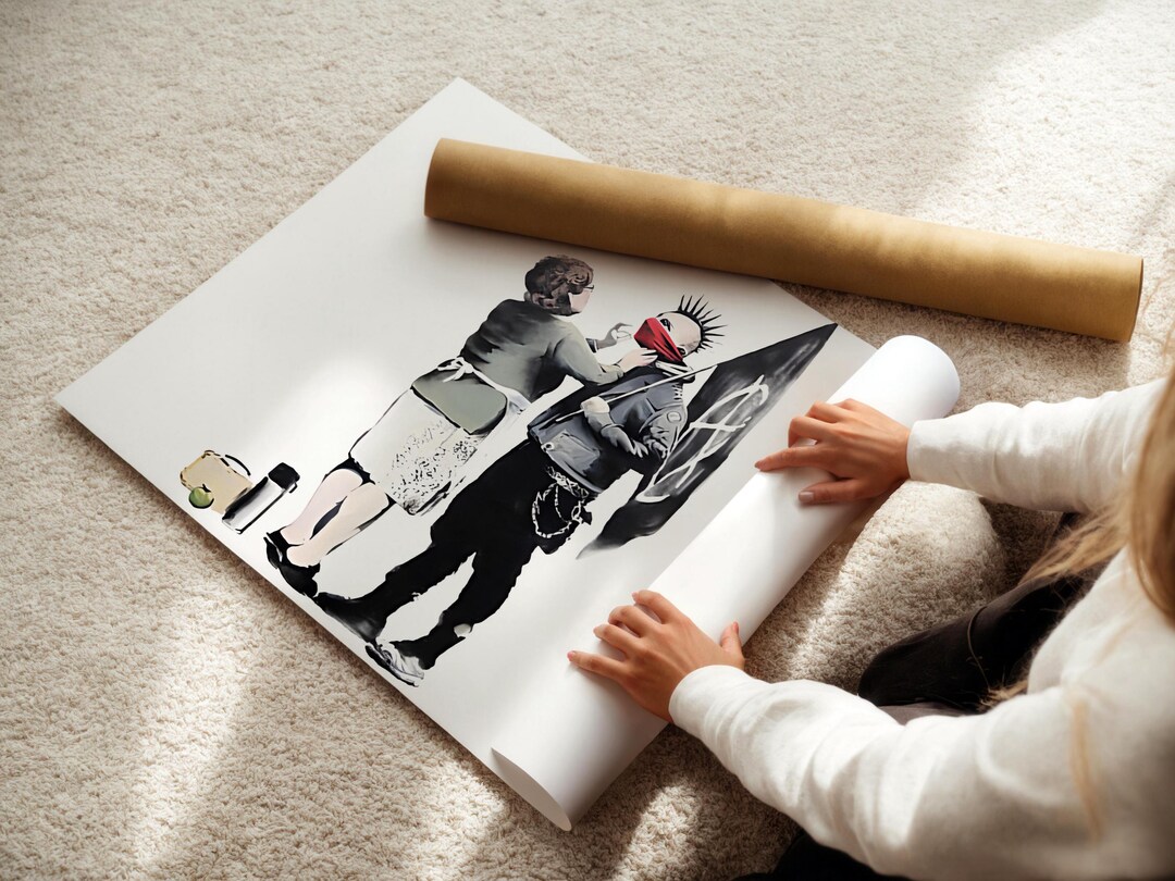 Banksy Anarchist and Mother Canvas Print: Framed Wall Art - Etsy