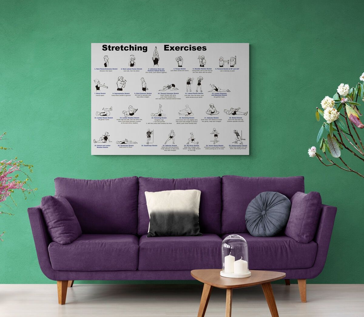 Stretching Exercises Gym Fitness Canvas Art Decor - Etsy