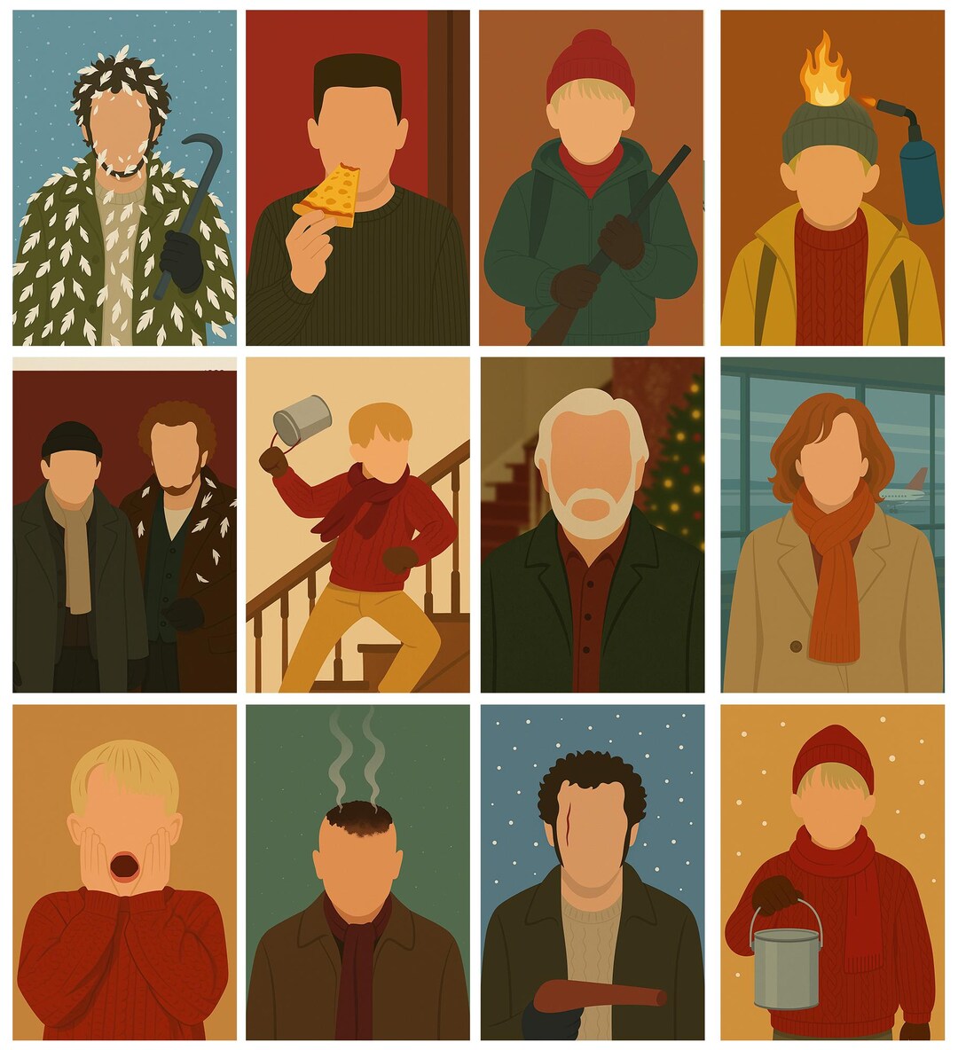 Minimal Home Alone Posters | Iconic Movie Scenes Wall Art | Christmas ...