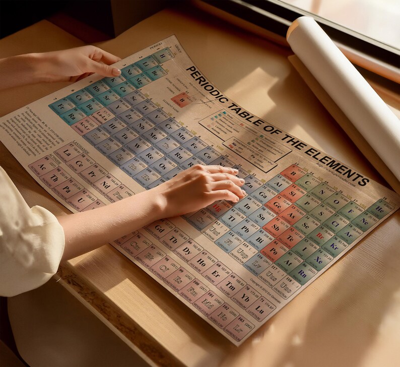 Vintage Style Periodic Table of Elements Poster Print - Etsy Canada