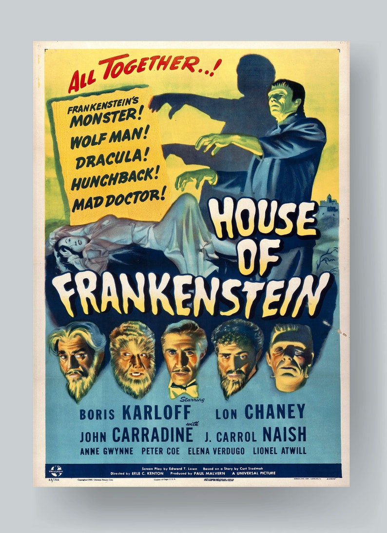 house-of-frankenstein-1944-classic-horror-movie-canvas-art-etsy