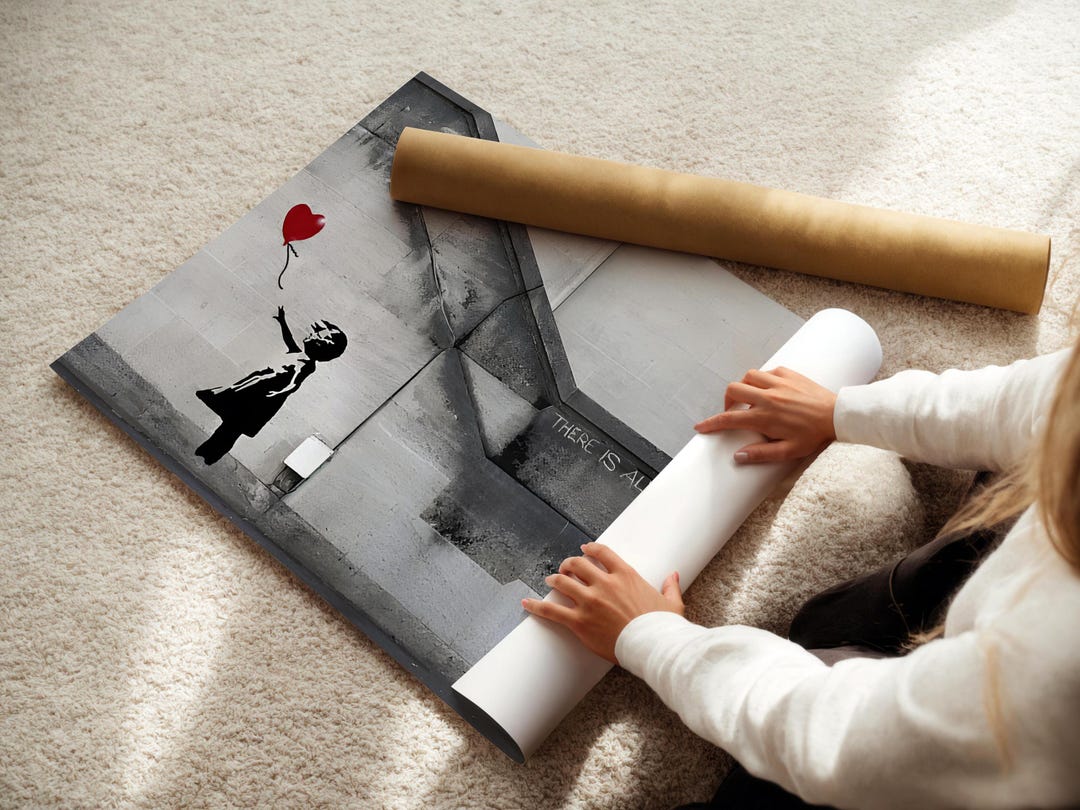 Banksy Ballon Girl Always Hope Poster Print Canvas Framed Print Wall ...